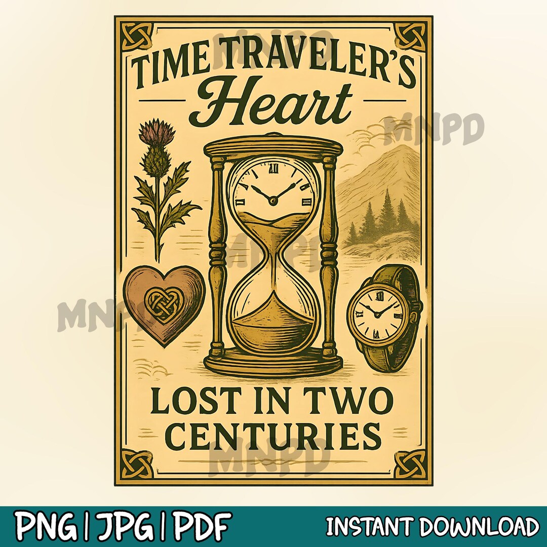 Outlander-inspired Time Traveler Art Print – Vintage Scottish Hourglass ...