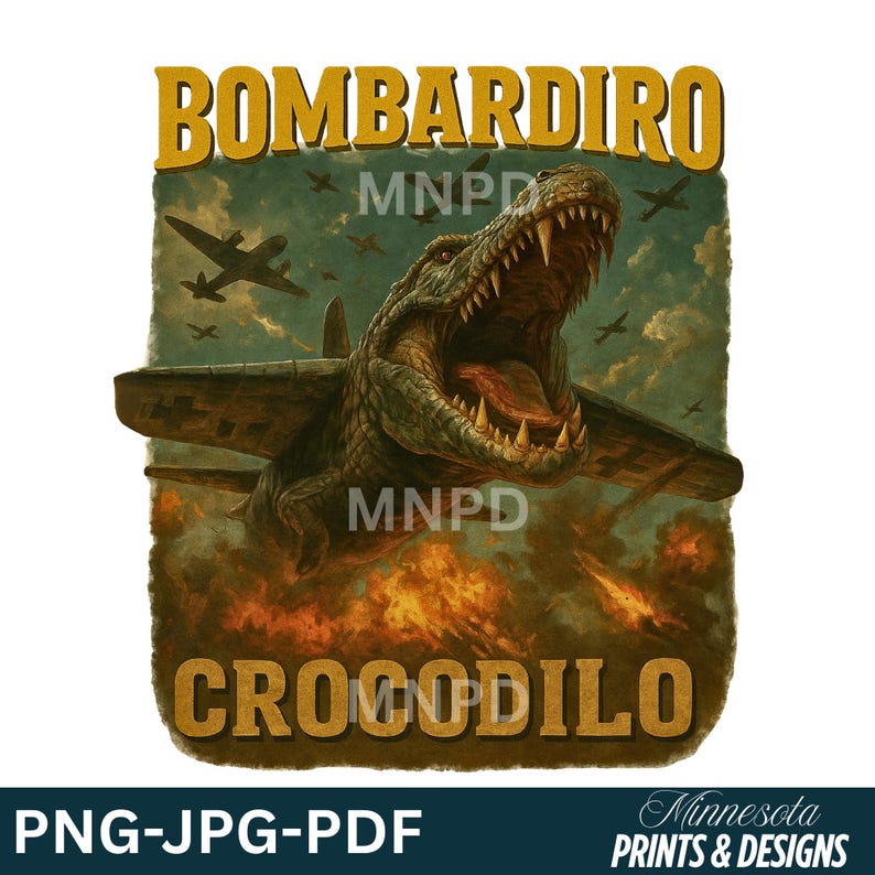 Bombardiro Crocodilo Meme Design: Italian Humor, Brainrot Art (PNG, JPG ...