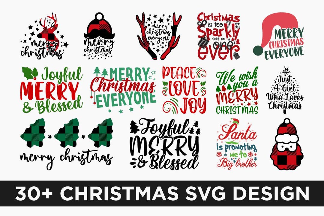 30+ Christmas SVG and High-resolution PNG Design Bundle, Christmas PNG ...