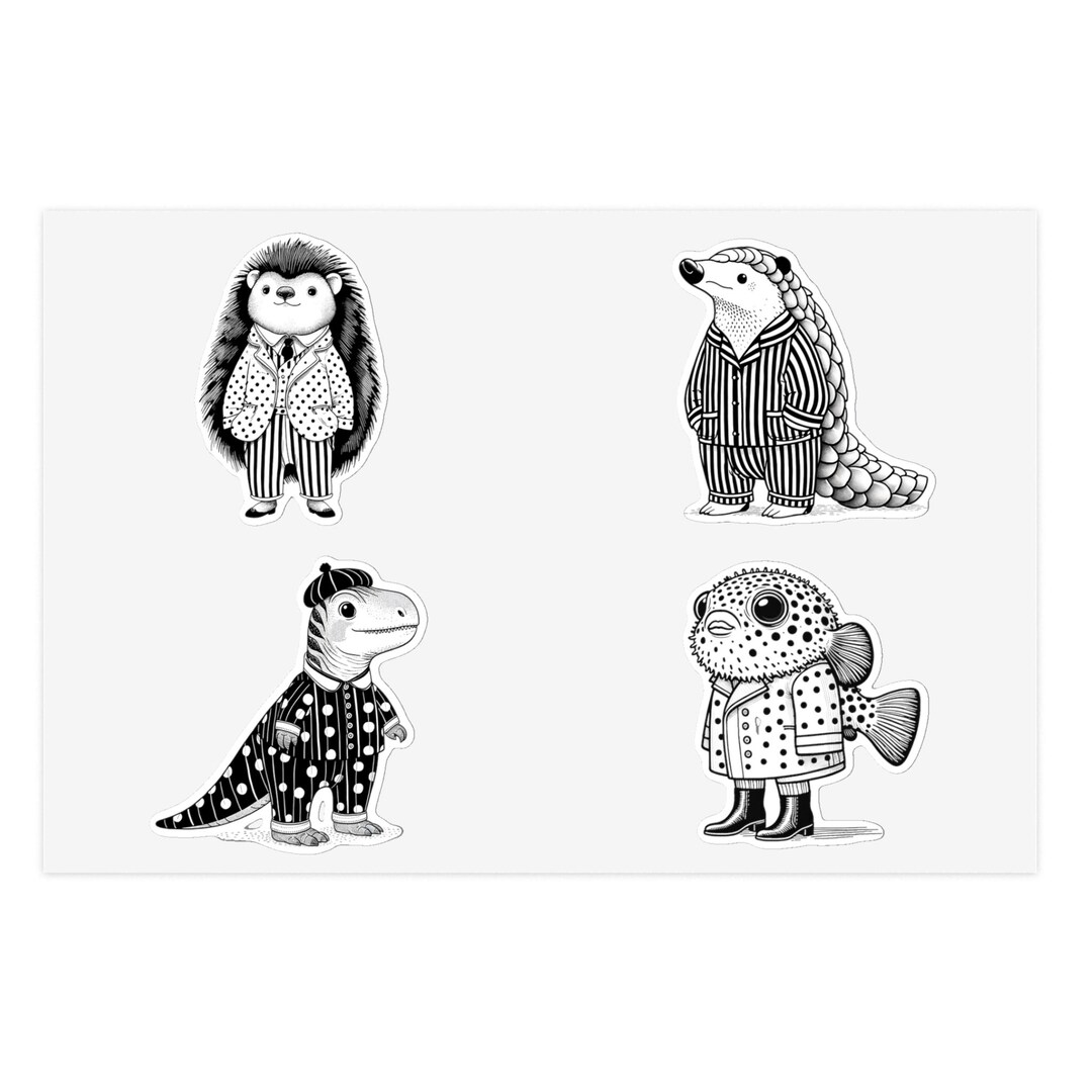Prickly Animal Sticker Sheet Bundle, 10pcs (PC.22/35/61/67) - Etsy