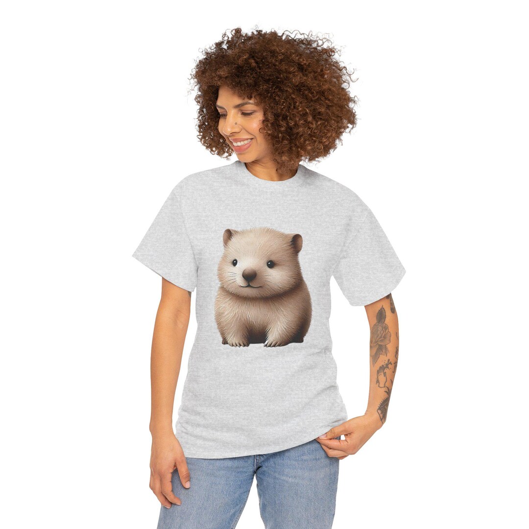 Baby Wombat Graphic Tee, Cute Animal Lover Shirt, Playful Unisex Cotton ...