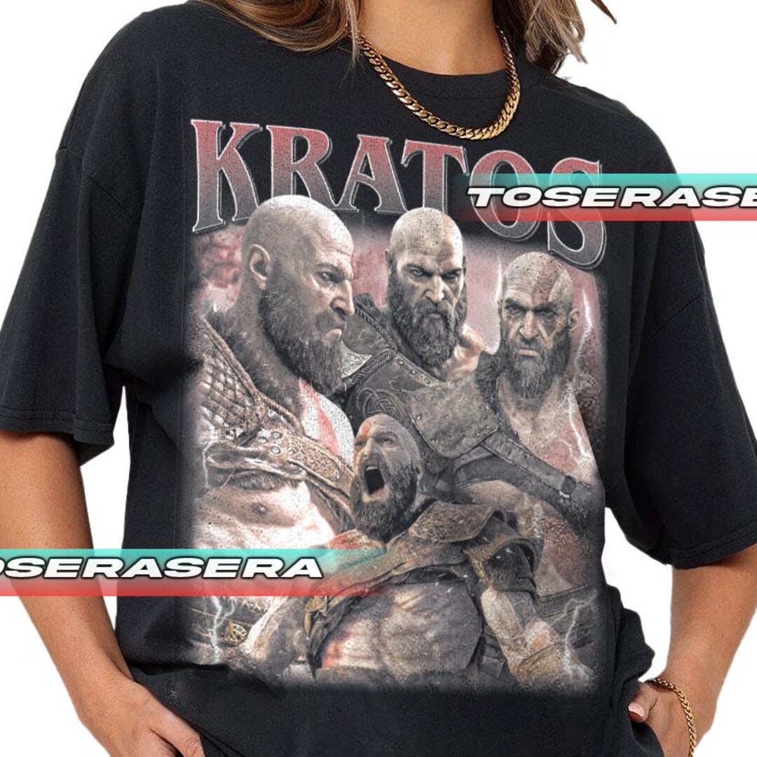Kratos Vintage T-shirt, God of War Tee, Mythology Graphic Top, Retro ...