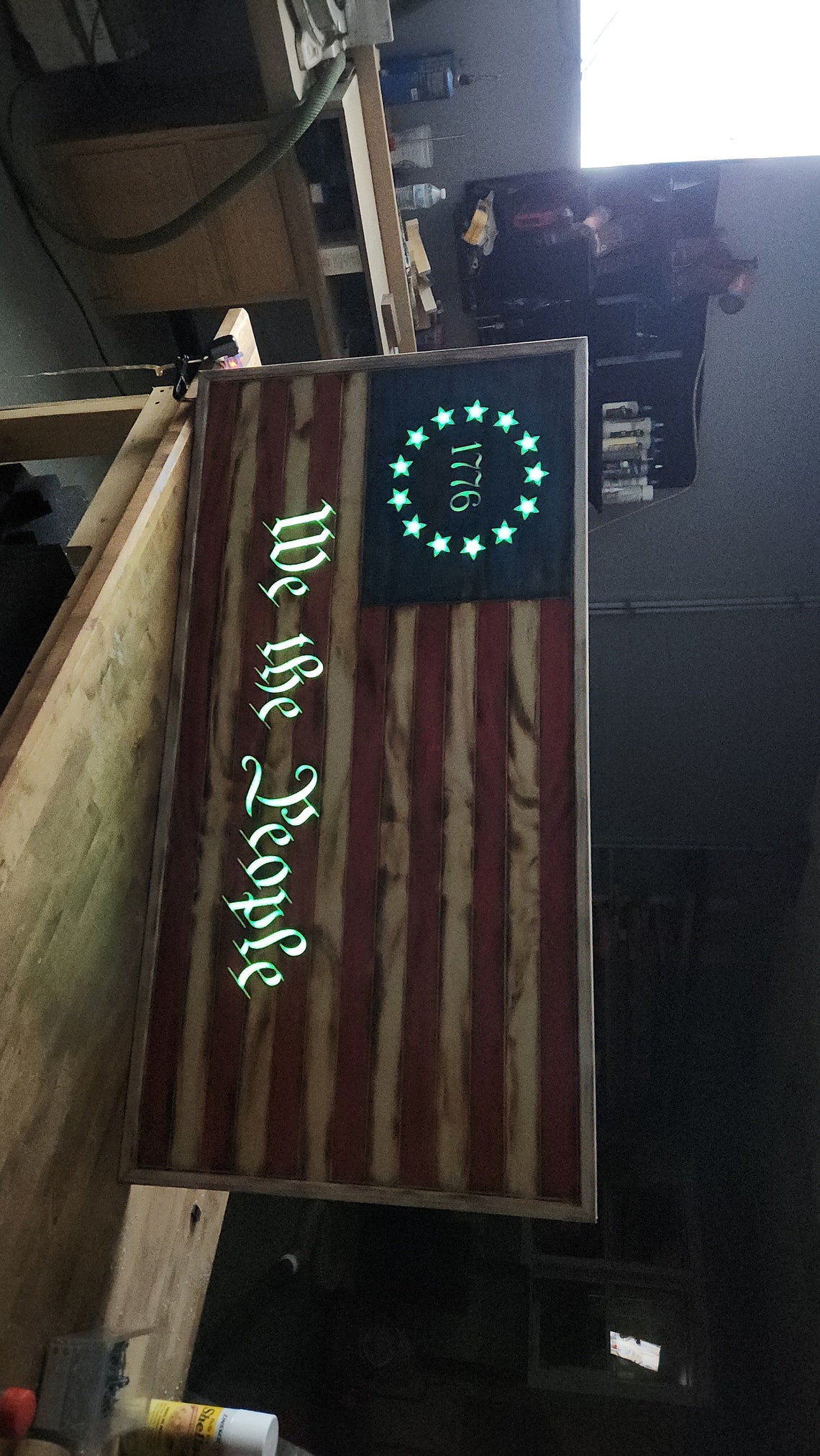 2ft X 4ft Custom Lighted, Wooden U.S. Flags - Etsy