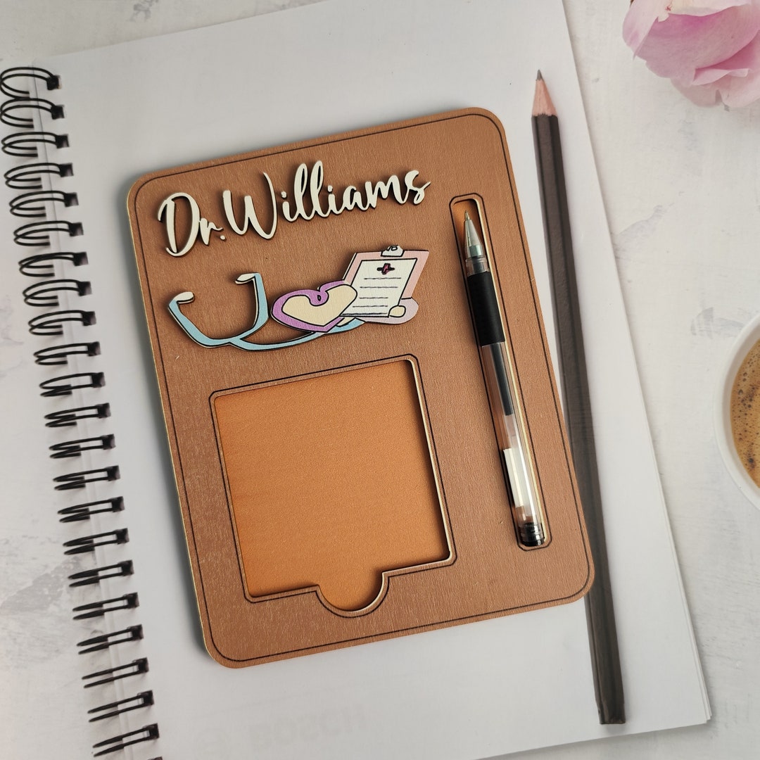 Personalized Sticky Note Pad Holder,doctor Note Pen Holder,custom ...