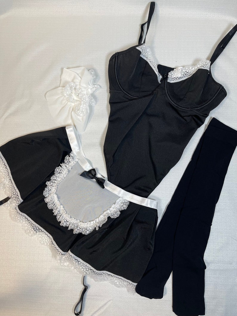 Personalizable French Maid Cosplay Lingerie Costume - Etsy