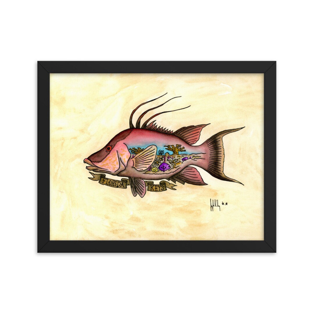 Florida Keys Hogfish Framed Art - Etsy