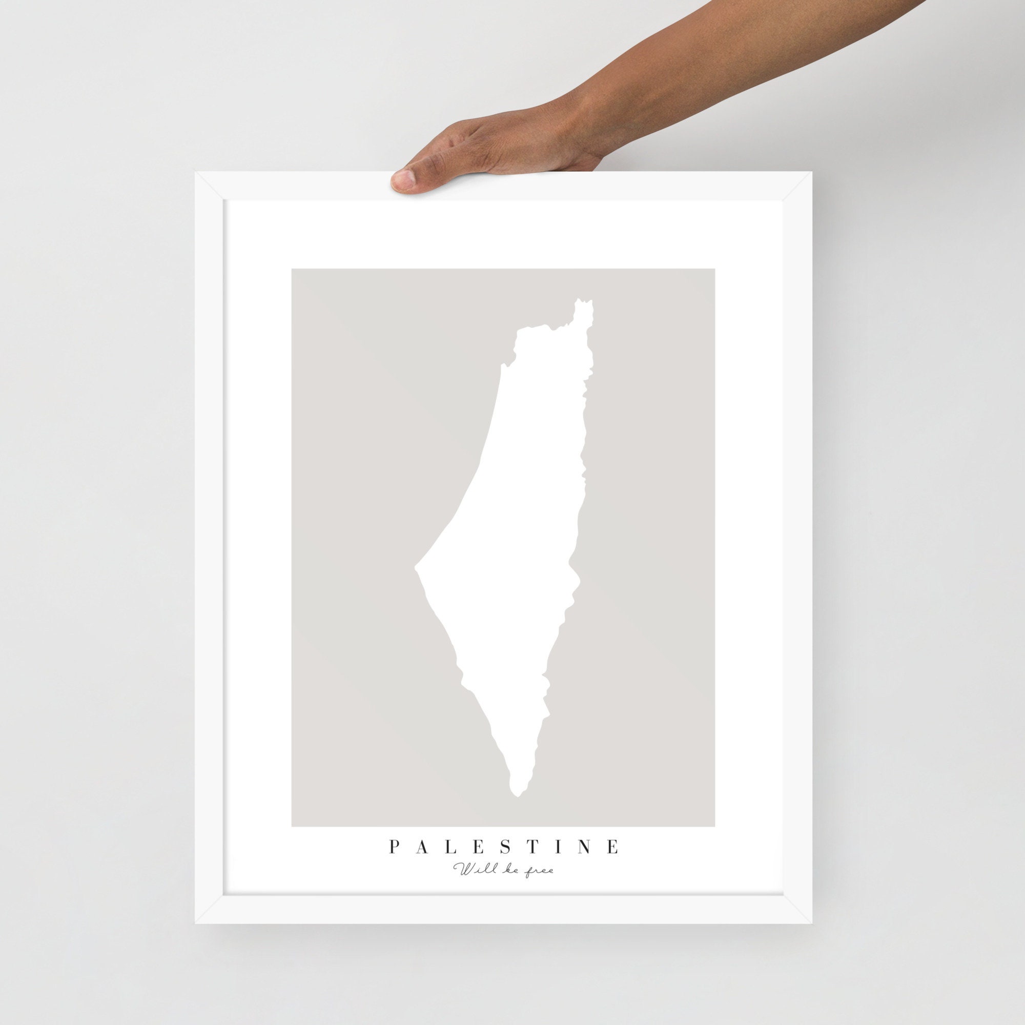 Palestine Map Minimalist Wall Art, Framed Canvas, Palestine Minimalist ...