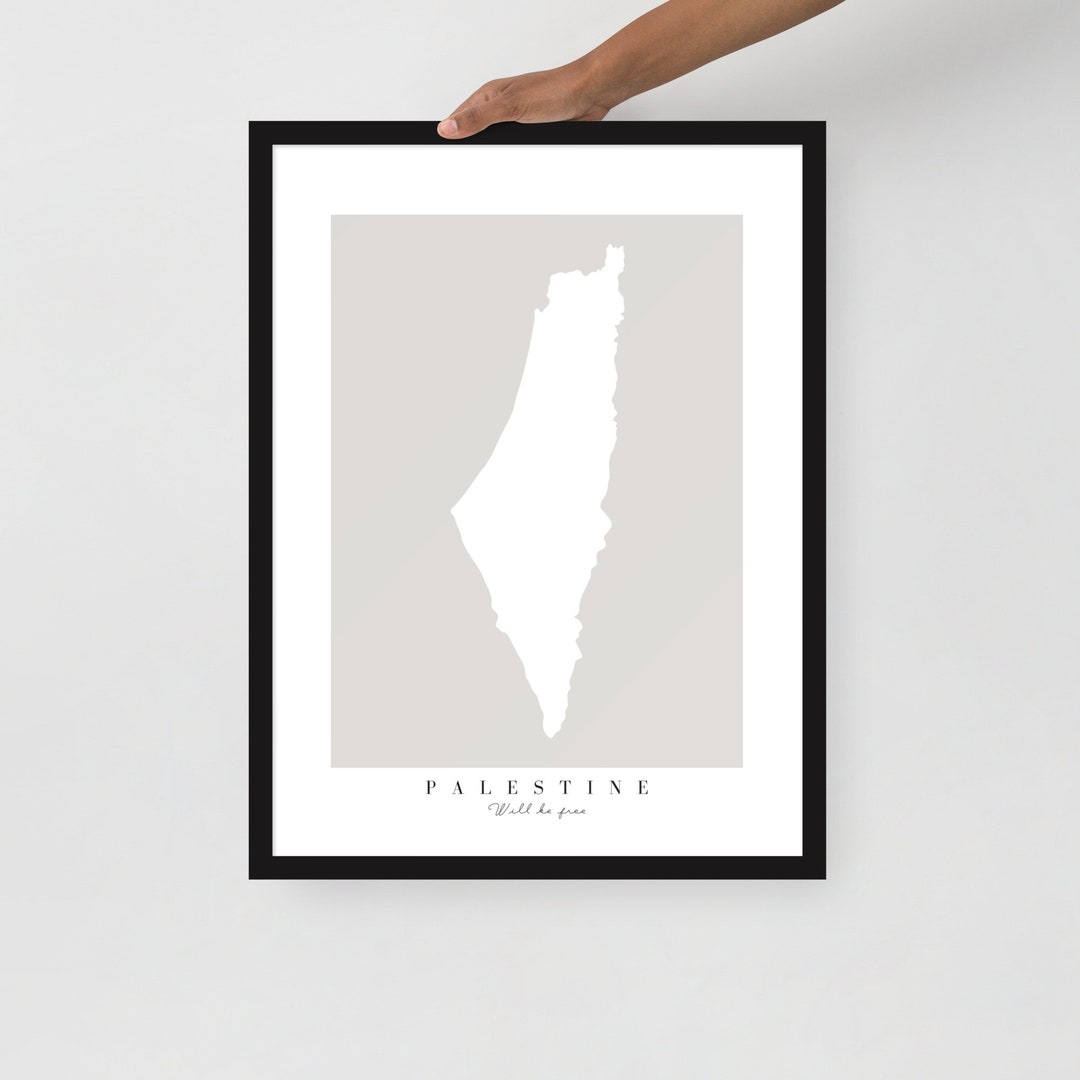 Palestine Map Minimalist Wall Art, Framed Canvas, Palestine Minimalist ...