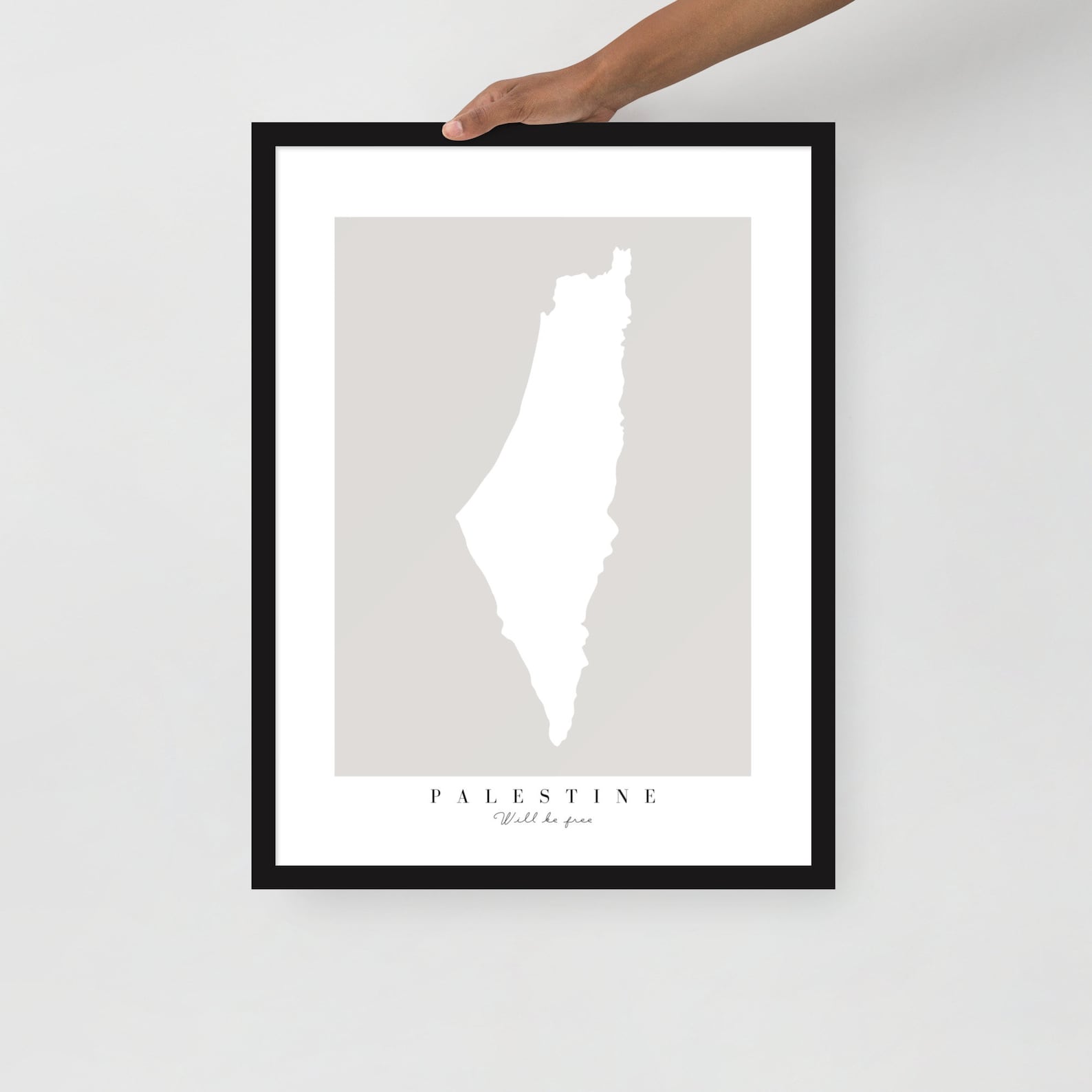 Palestine Map Minimalist Wall Art, Framed Canvas, Palestine Minimalist ...