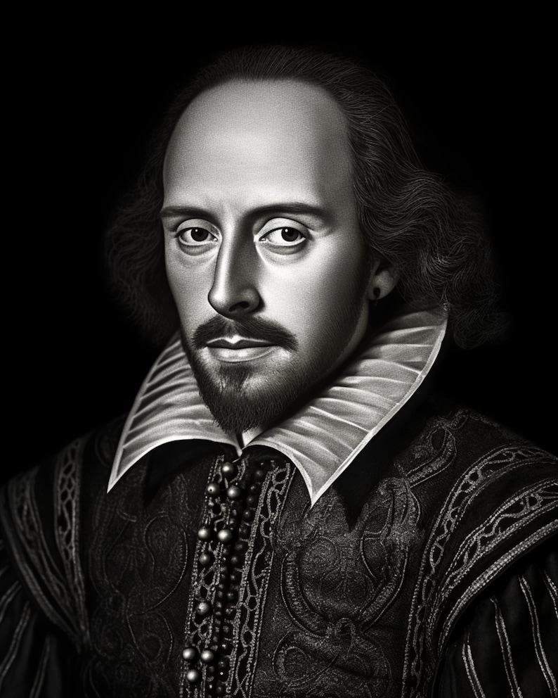 William Shakespeare Black & White DIGITAL PRINT - Etsy