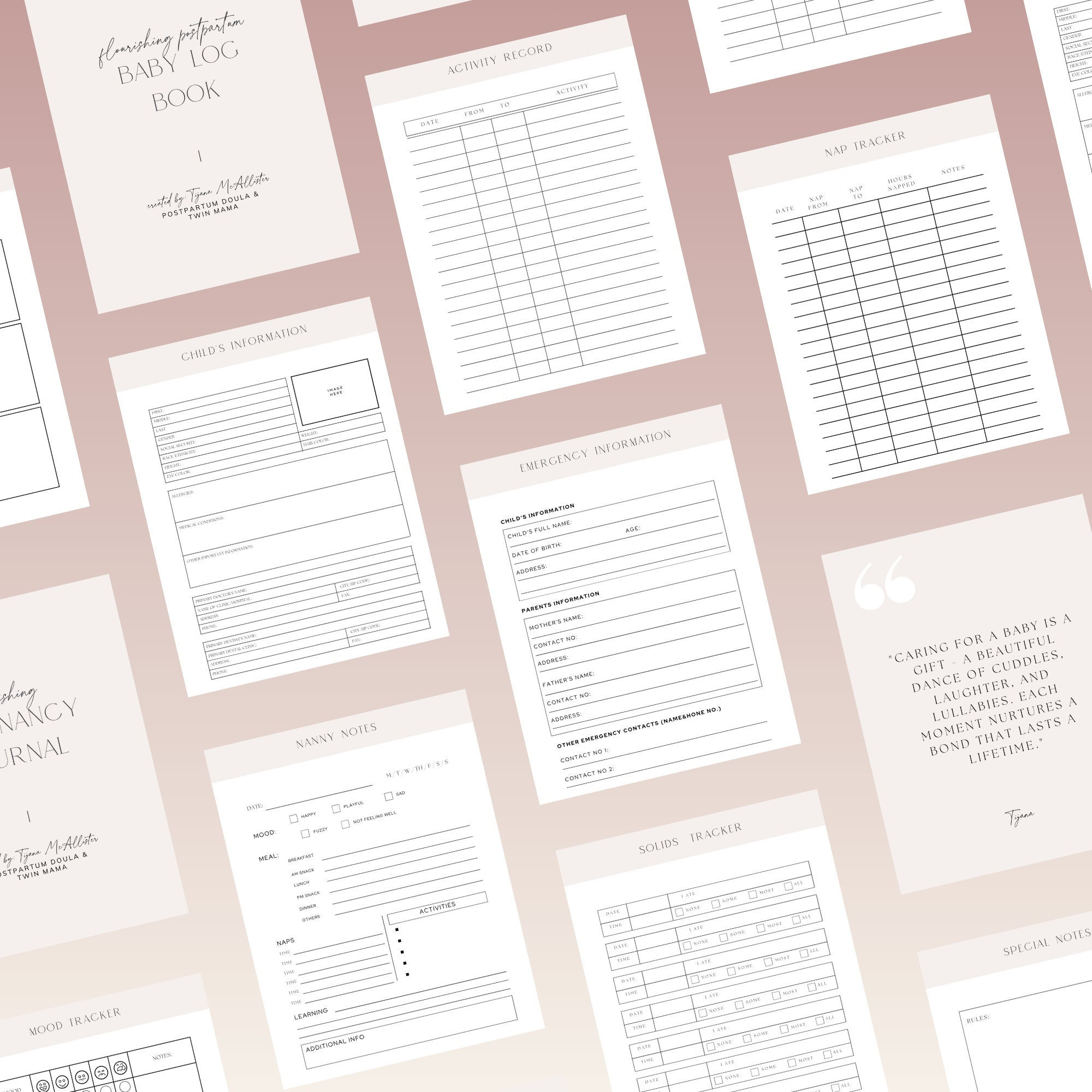 Baby Log Book 2 Colors Daily Baby Log Infant Log Nanny Log Newborn Log ...