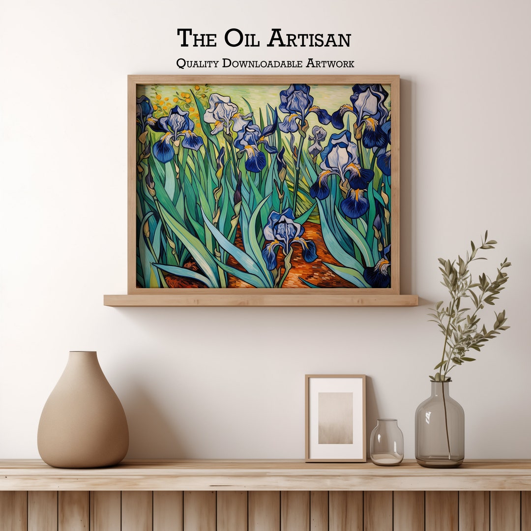 Irises Impressionist Landscape Painting Iris Print Flower Print Wall ...