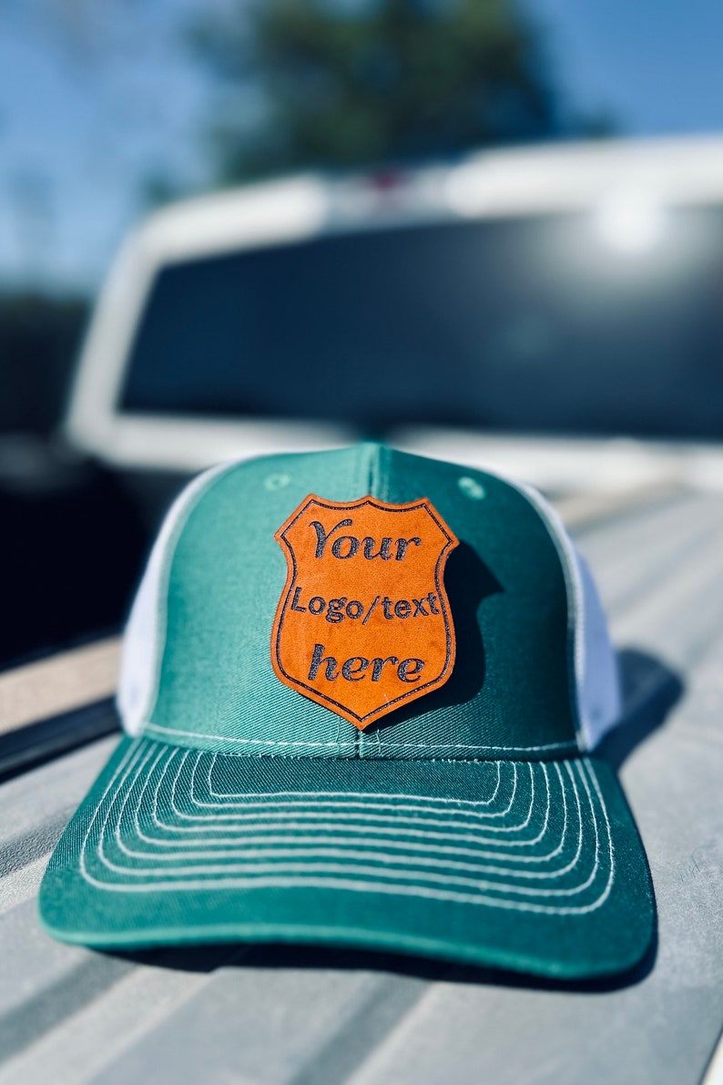 Custom Leather Patch Trucker Hats, Laser Engraved Logo for Your Business or Organization, Custom ...