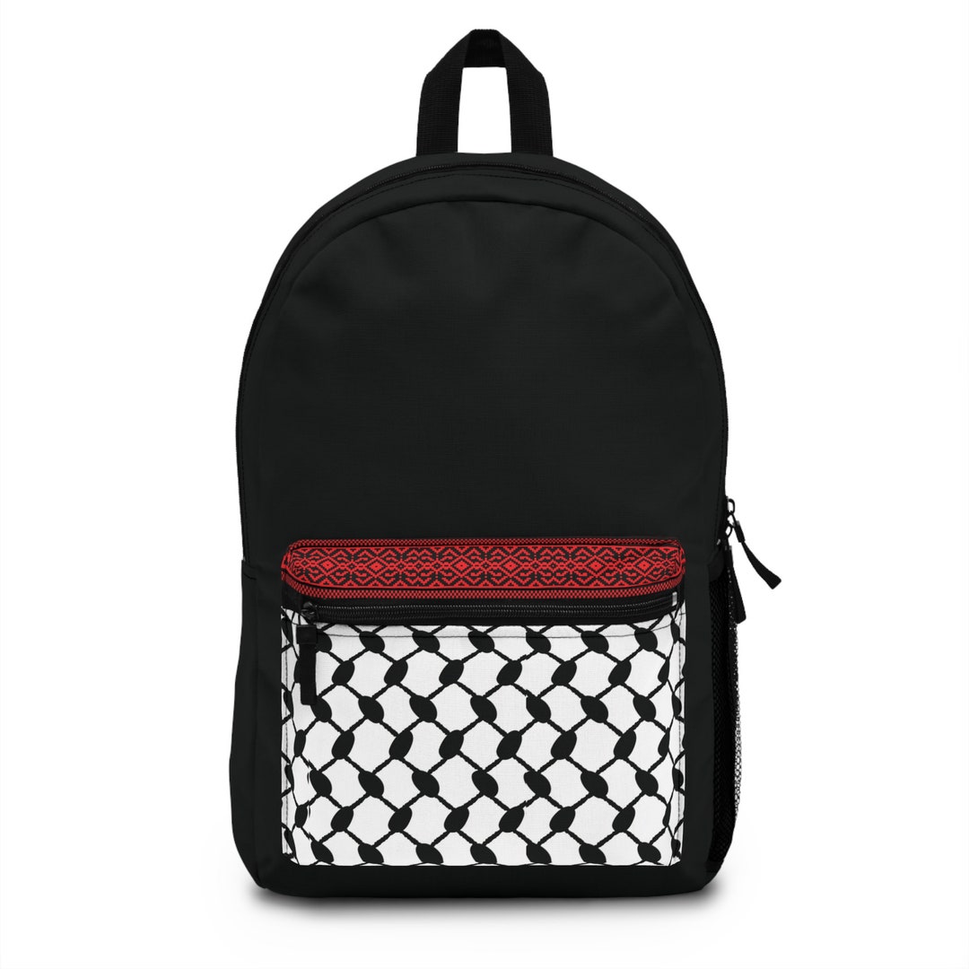 Palestinian Keffiyeh Embroidery Backpack, Cross Stitch Backpack, Large ...