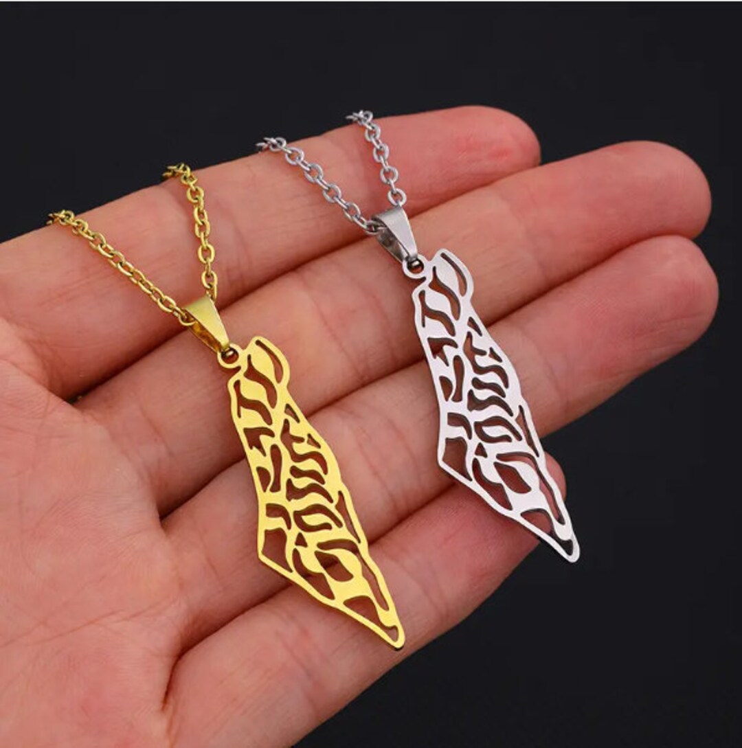 Gold Plated Palestine Necklace Stainless Steel Palestine Necklace ...