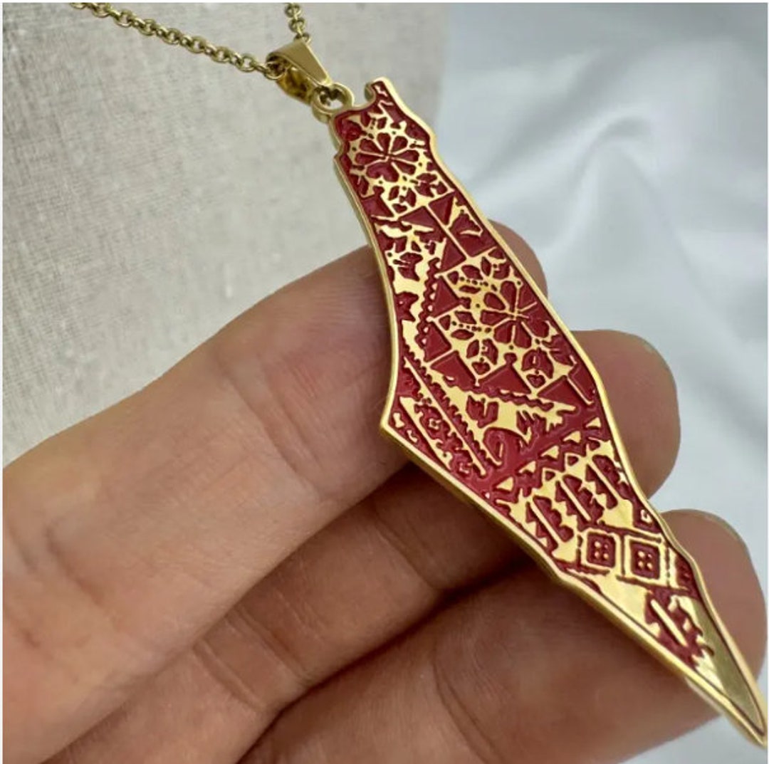 Gold Plated Palestine Necklace | Stainless Steel Palestine Necklace ...