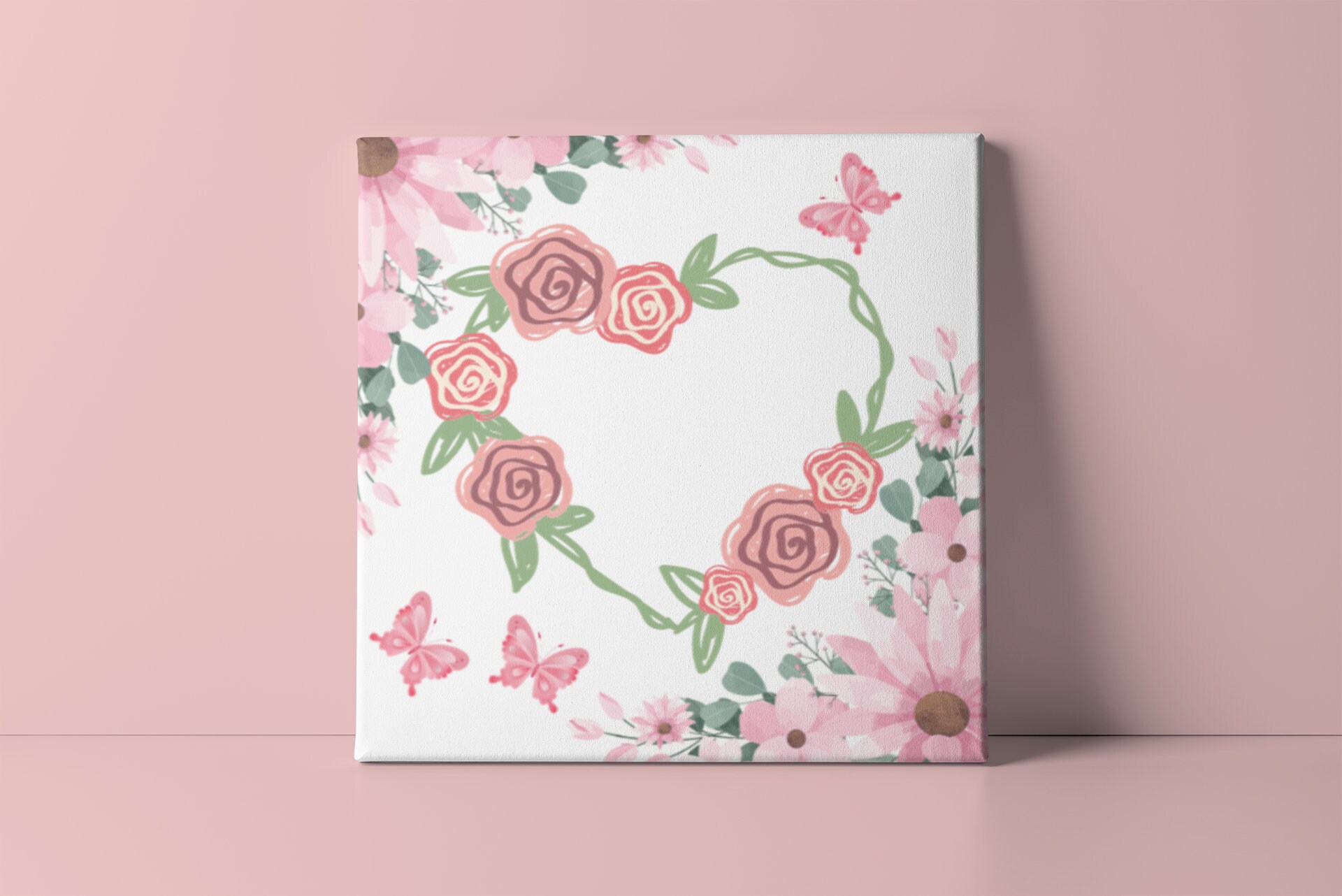 Heart Wreath Canvas Print - Etsy Canada