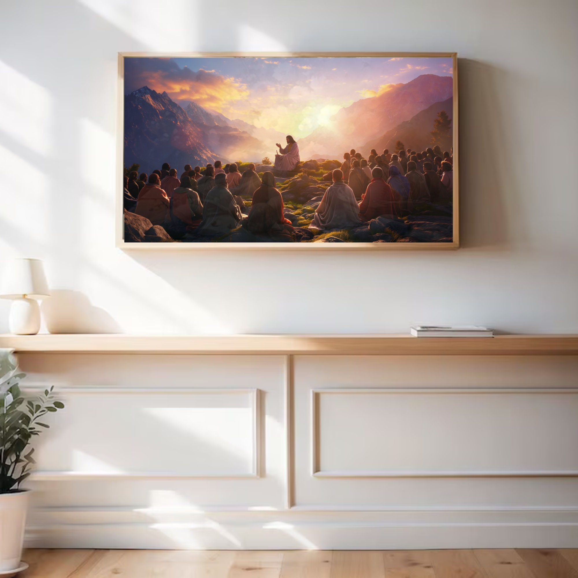 Sermon on the Mount Frame TV Art Instant Download, Christian Frame TV ...