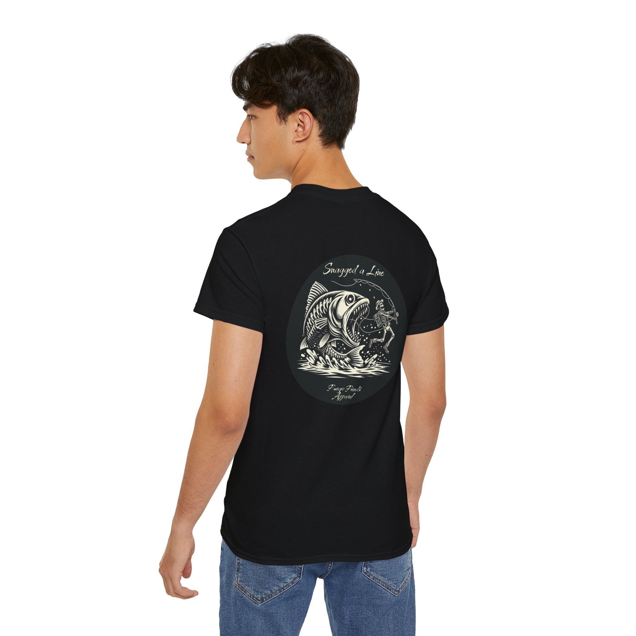 Snagged a Line Fishing Tee / Men's Fishing Tee / Skeleton Fishing Shirt ...