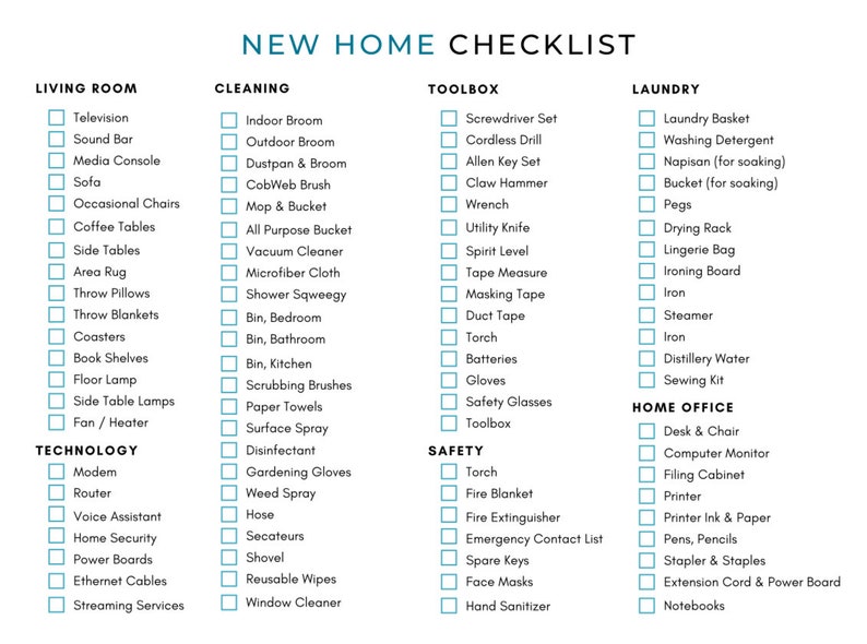 Moving Out Digital Check List, All Essential Needs, 4 Page Moving Out ...