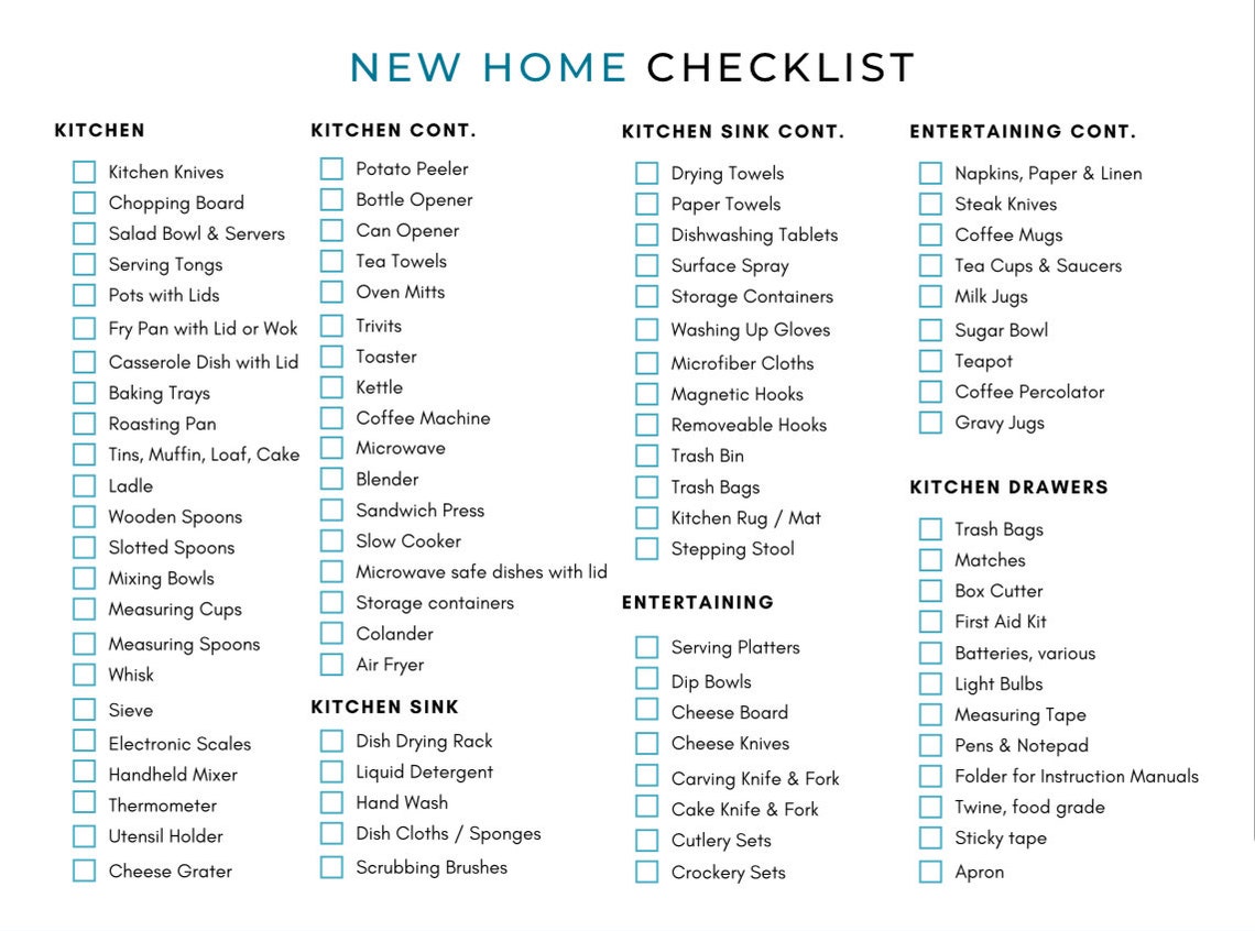 Moving Out Digital Check List, All Essential Needs, 4 Page Moving Out ...