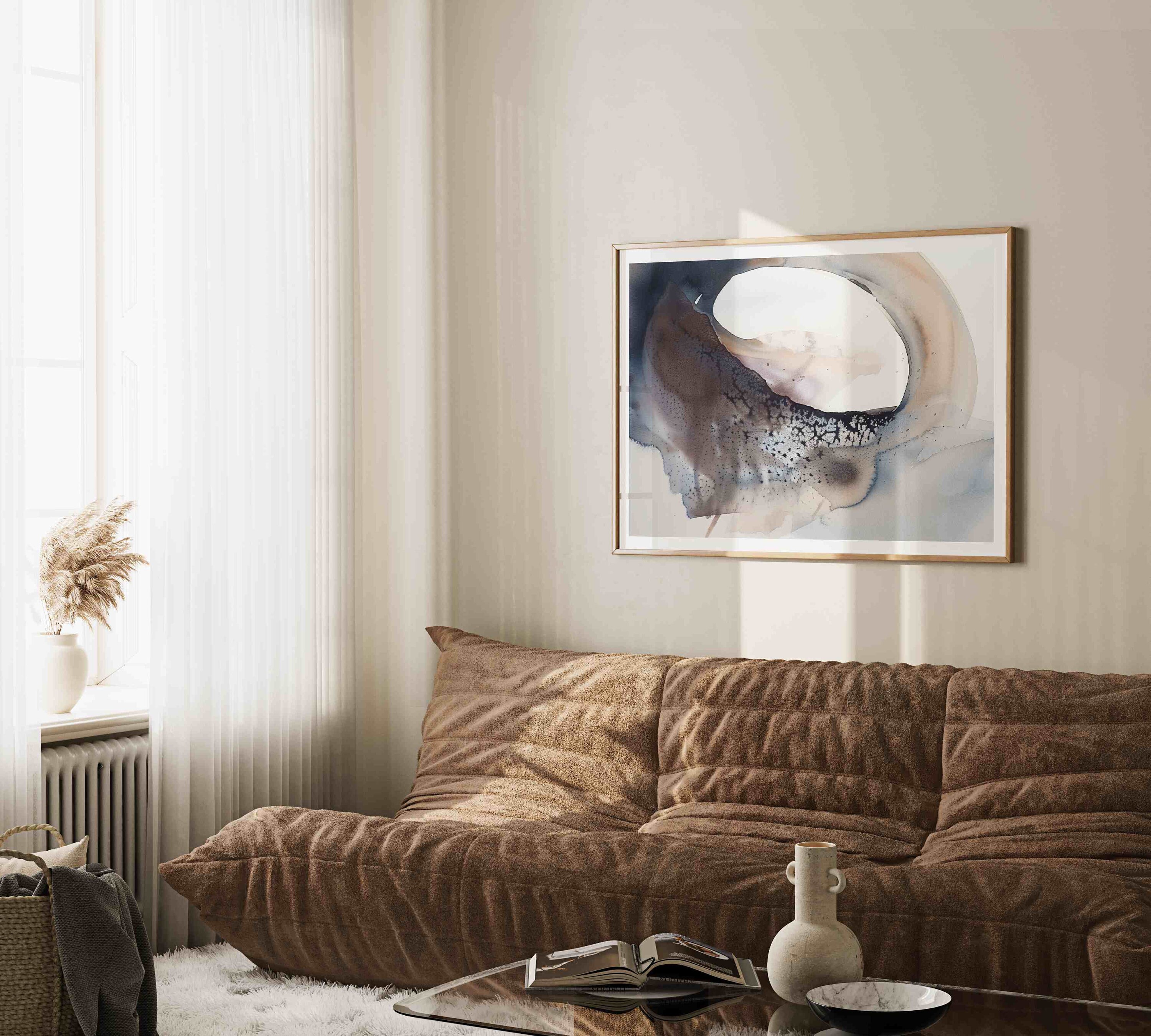 Watercolor Wabi Sabi Japandi Abstract Wall Art Digital Art Print ...