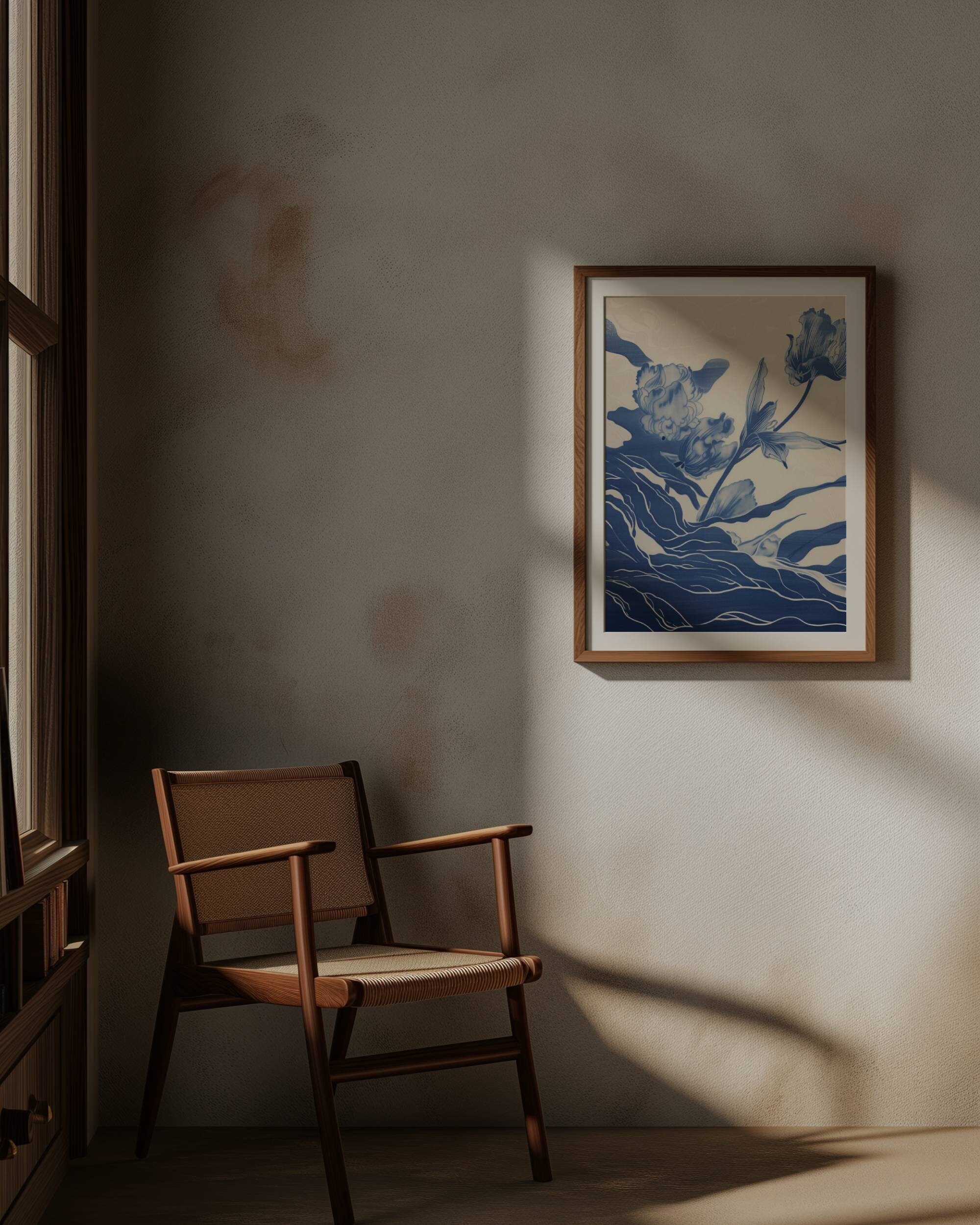 Floral Printable Japandi Wall Art - Digital Art Print, Wabi Sabi Art ...