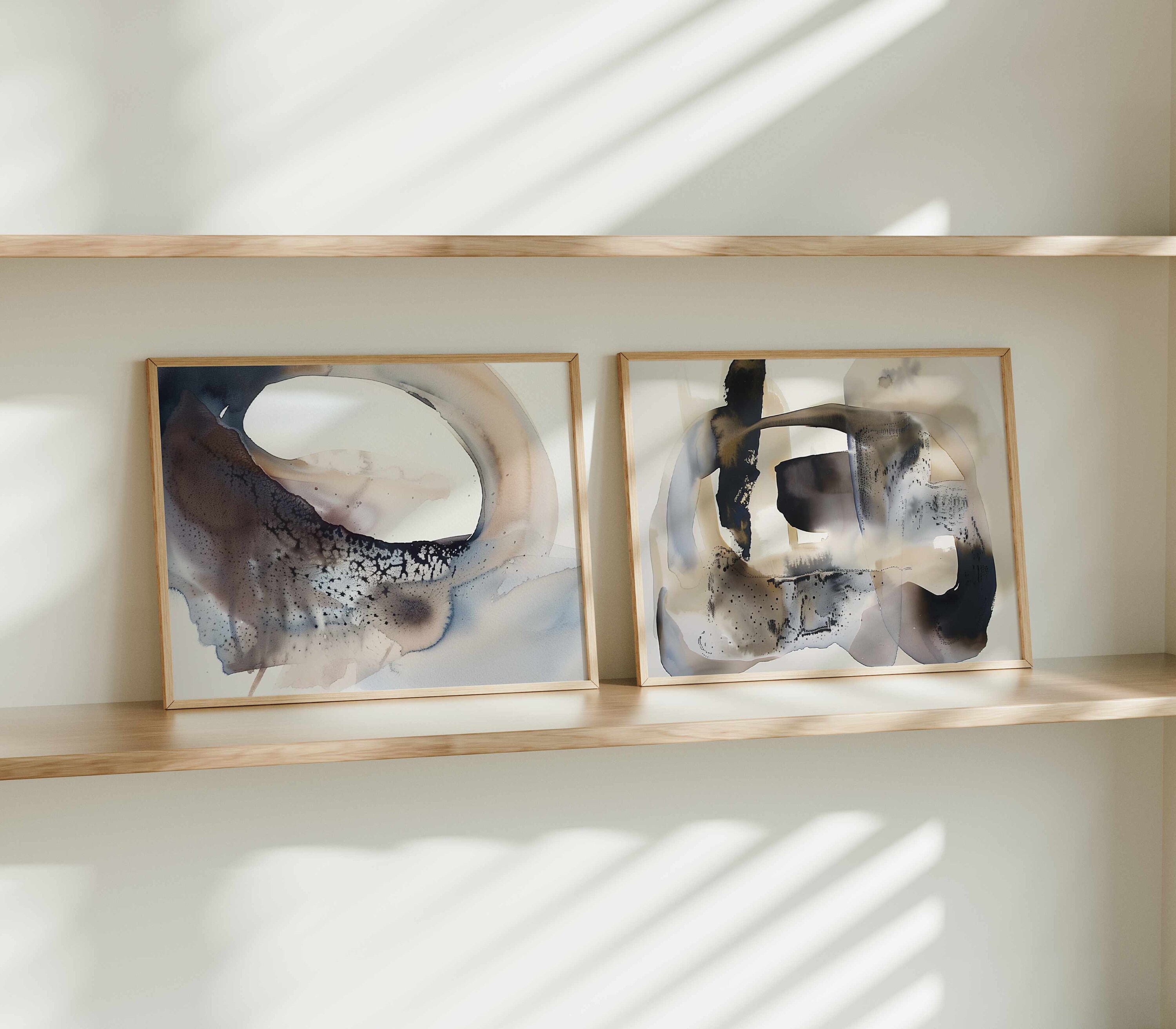 Watercolor Wabi Sabi Japandi Abstract Wall Art Digital Art Print ...