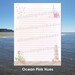 Ocean Themed Stationary, 5 Colors, 2 Sizes 8.5 X 11 and A4, Lined and ...