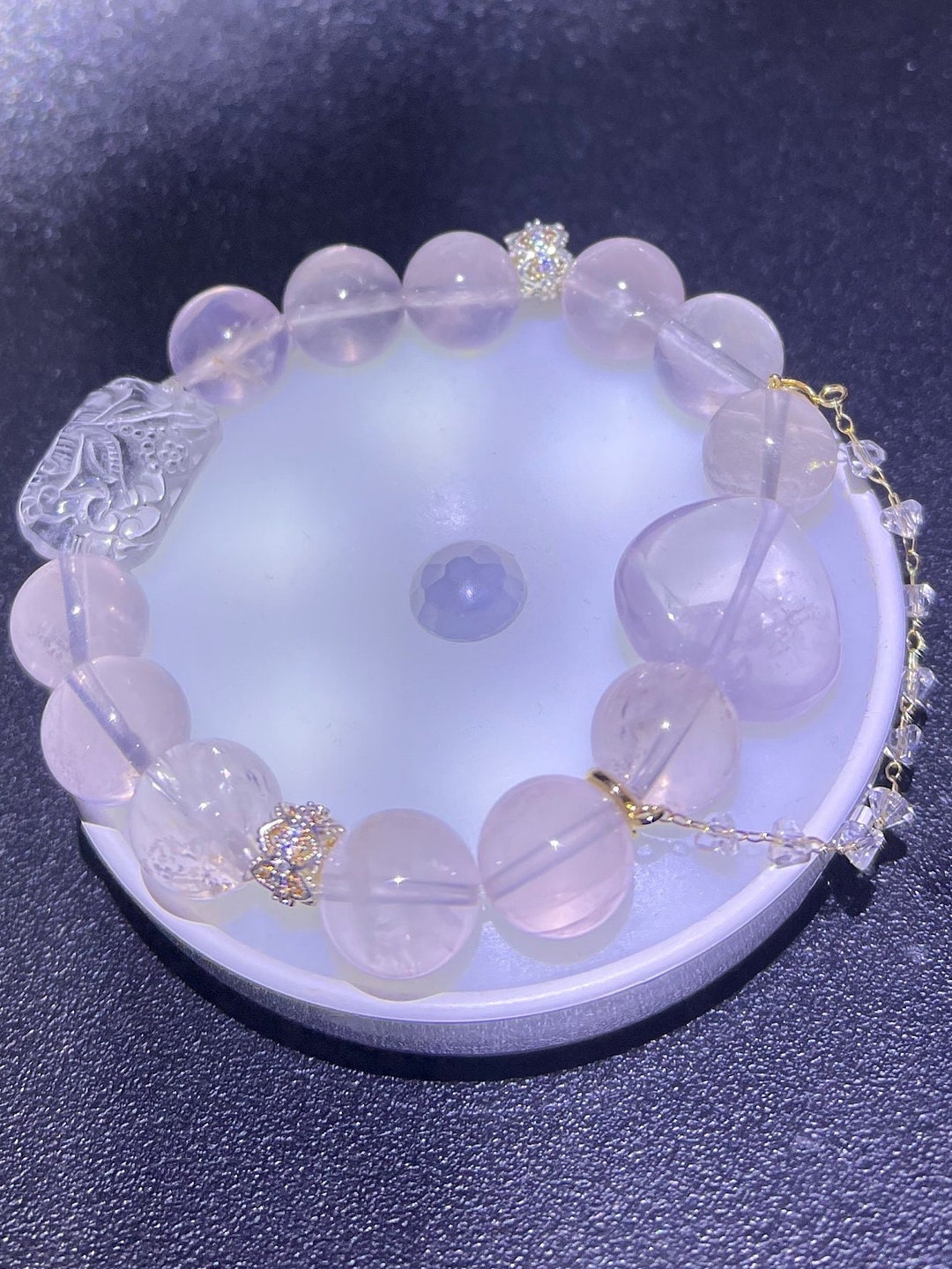 13mm Super Transparent Pink Crystal Bracelet for Mom and Ladies - Etsy