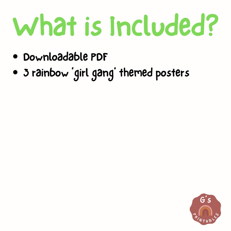 Tiny Girl Gang Rainbow Posters Digital Download Display Print - Etsy