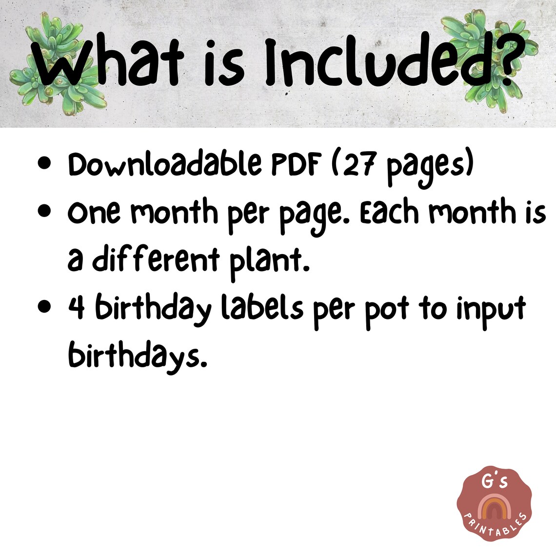 Greenery Birthday Chart | Digital Download | Educational Display - Etsy