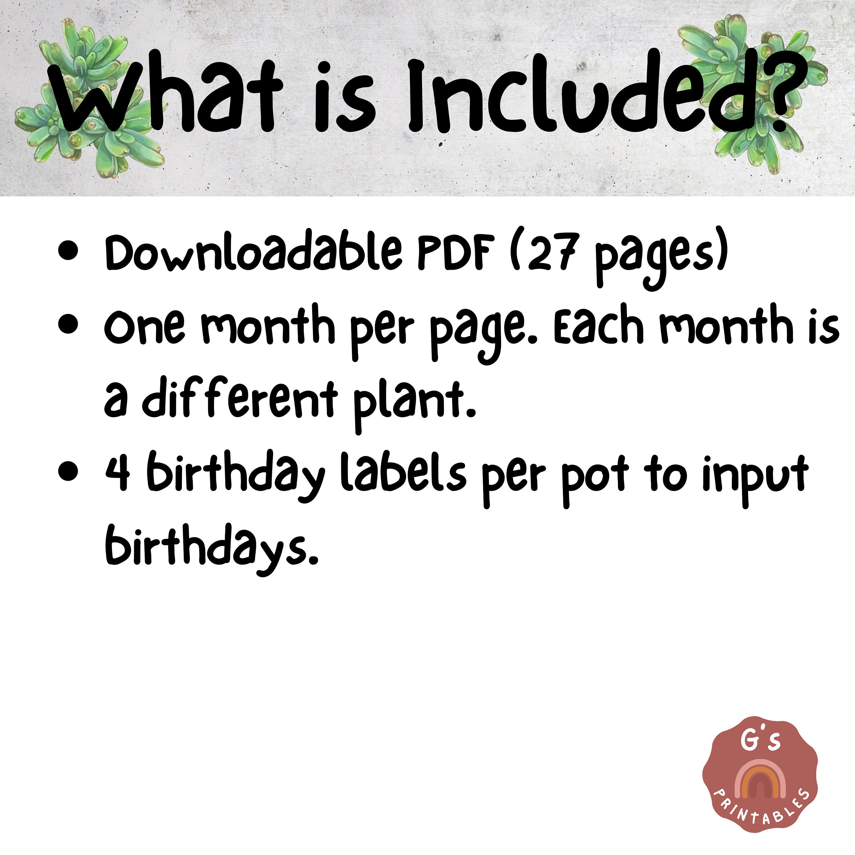 Greenery Birthday Chart | Digital Download | Educational Display - Etsy