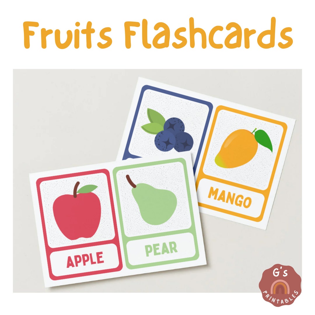 Fruits Flashcards | Educational Resource | Digital Download - Etsy