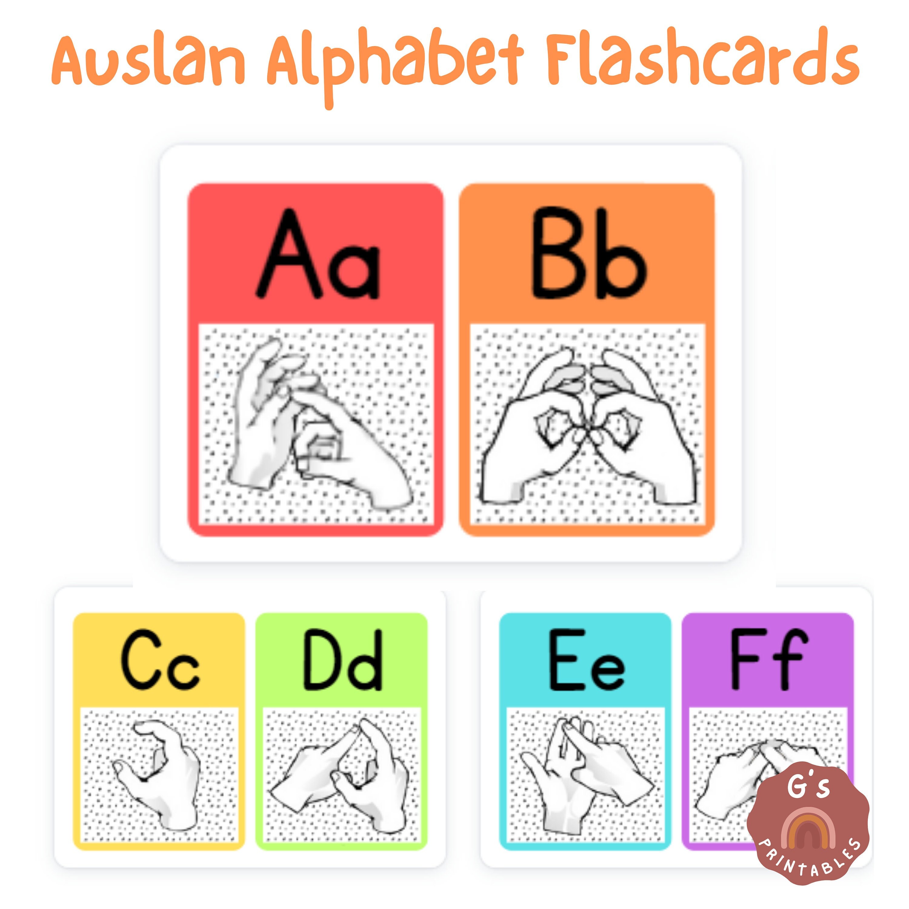 Auslan Alphabet Flashcards | Classroom Resource | Sign Language - Etsy