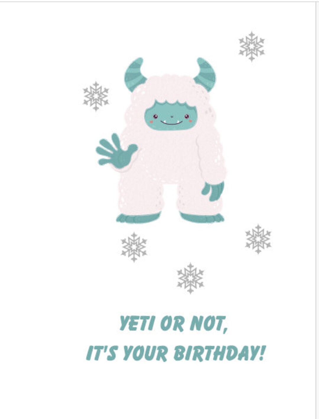 Cute Yeti Pun Printable Birthday Card - Etsy
