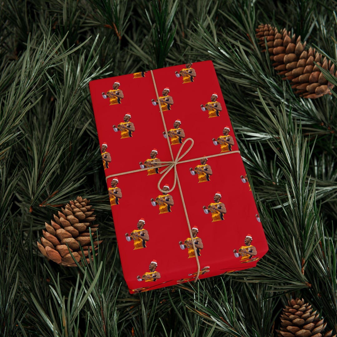 Kobe Bryant Black Mamba Santa Wrapping Paper | Christmas - Etsy