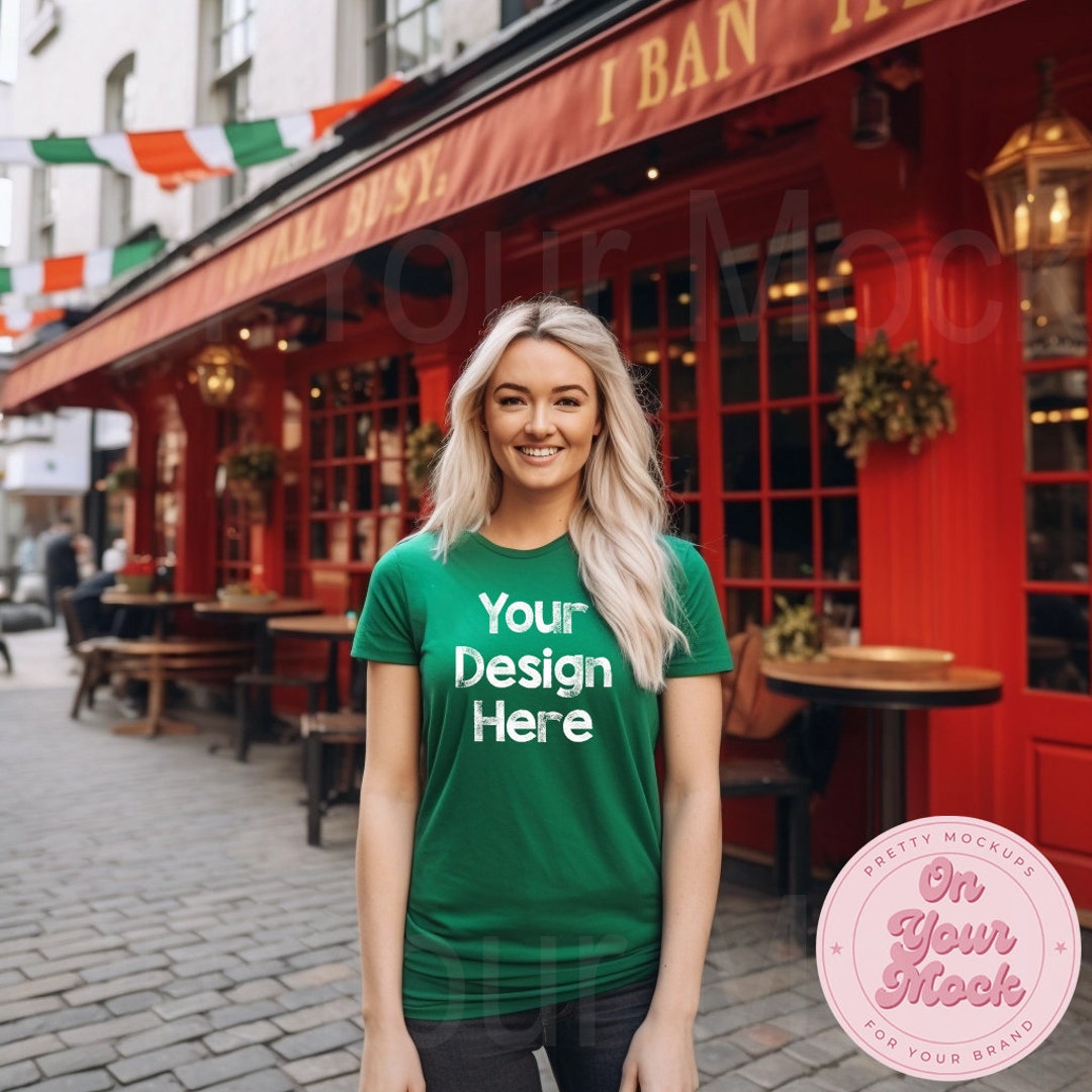 Bella Canvas 3001 Kelly Green Mockup, Spring Mockup, St. Patricks ...