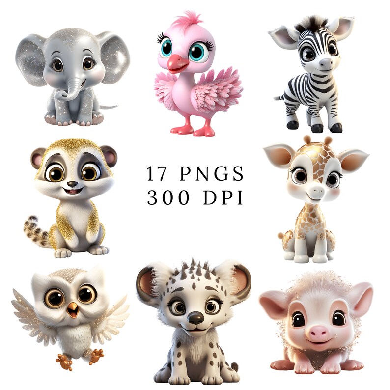 Baby Zoo Animals Clipart, Safari, Transparent Pngs, Nursery Clipart ...