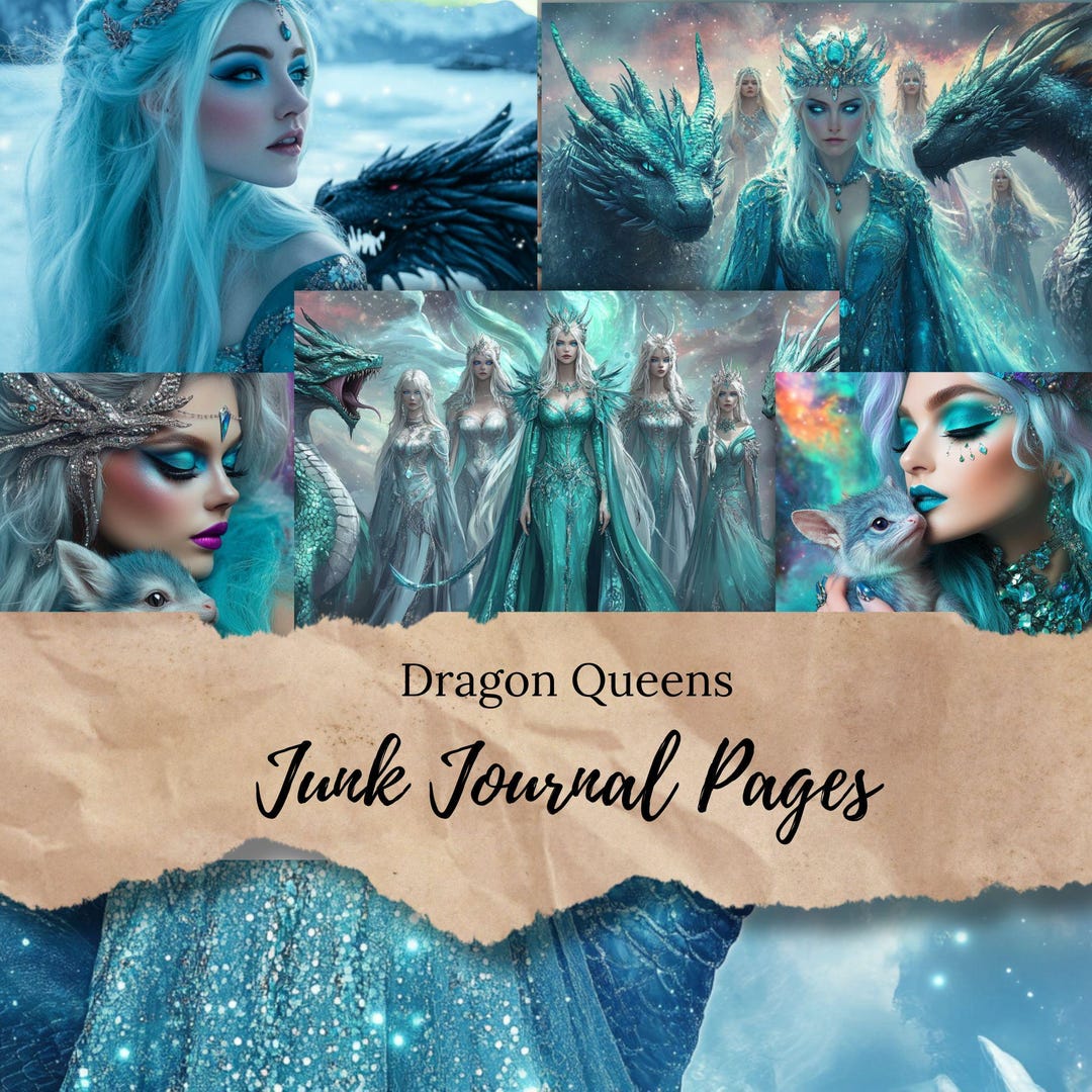 Dragon Queens Junk Journal Papers: Enchanted Dragons, Queen of Dragons ...