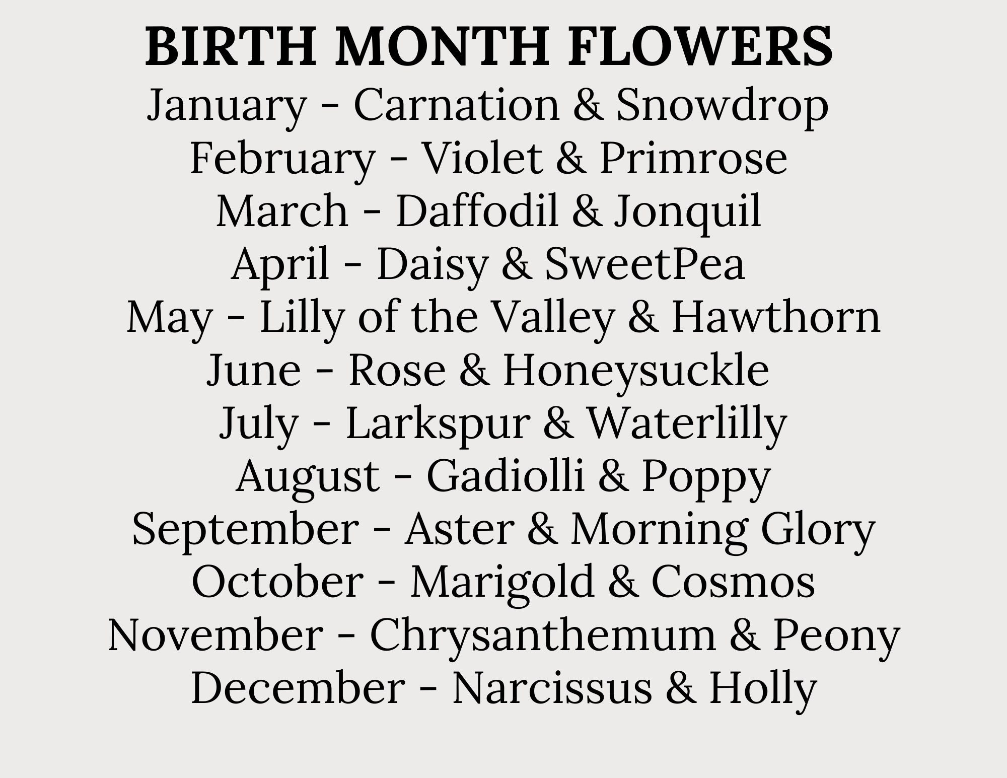 BIRTH MONTH FLOWERS Clipart: Floral Blooms Clipart for Every ...