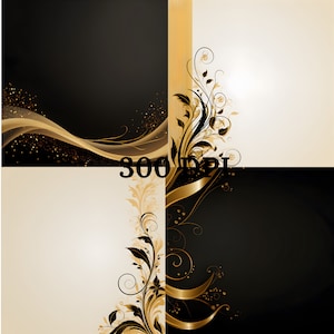 Gold & Black Digital Paper, Shimmer Backgrounds, Clipart, DYI ...