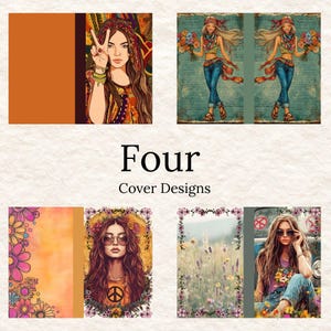 Happy Hippie Girls Junk Journal Covers: Boho 70s Digital Covers, Retro ...