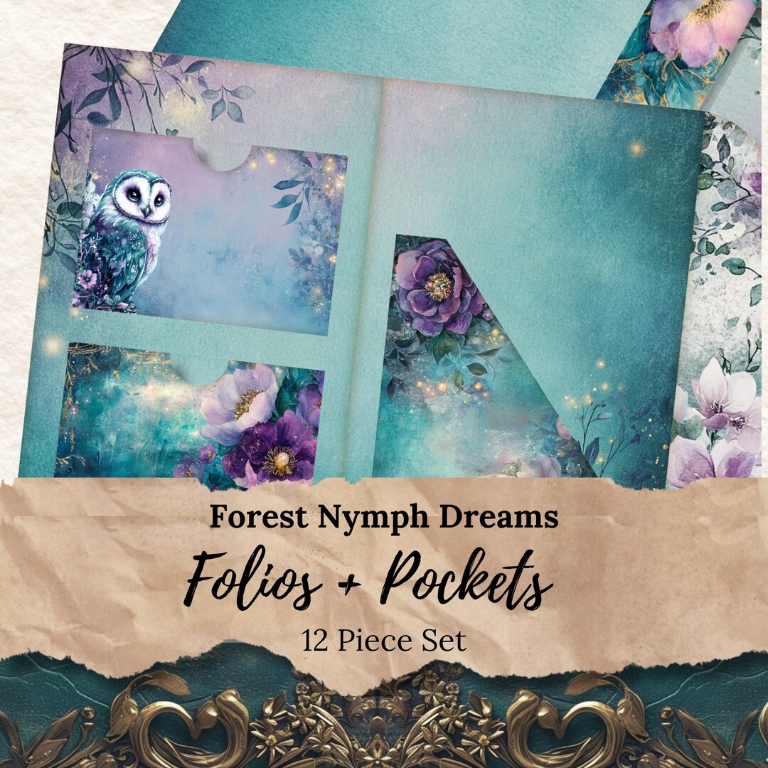Forest Nymph Junk Journal Kit – Printable Folio Pockets (digital ...