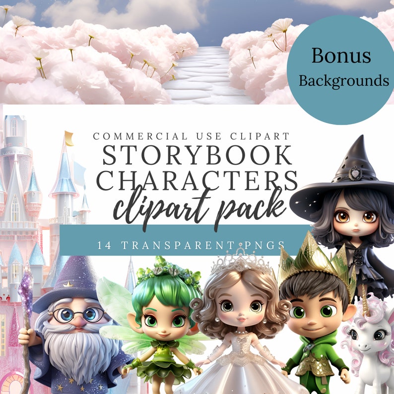 Storybook Characters 3D Clipart Nursery Wall Art Baby Shower Dragon ...