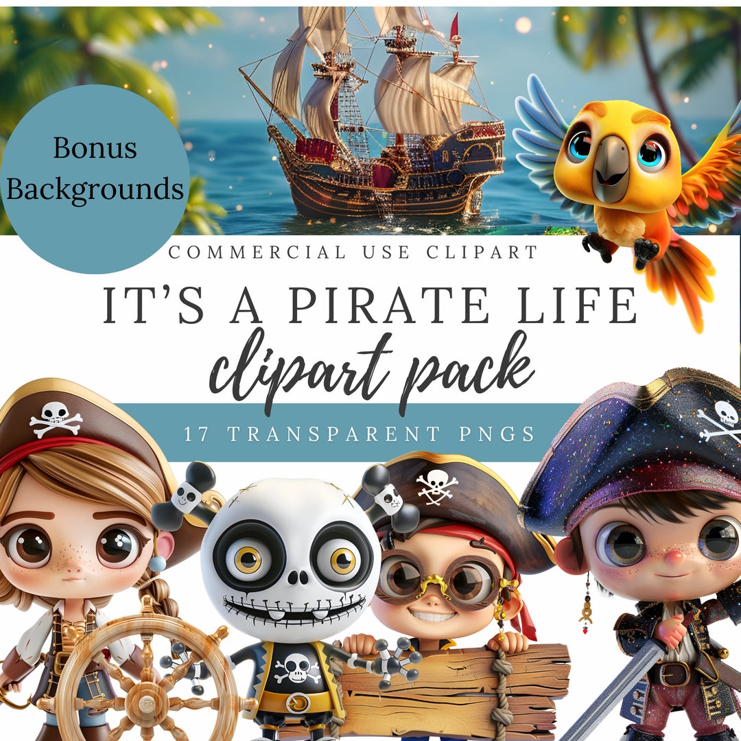 Pirate Clipart- Pirates Clipart, Eyepatch, Pirate Ship, Treasure Chest ...
