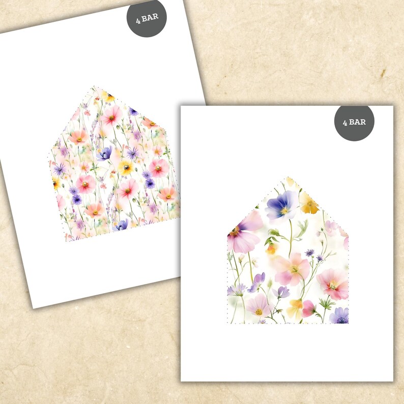 In Bloom Envelope Liners | Printable Floral Inserts for Junk Journals ...