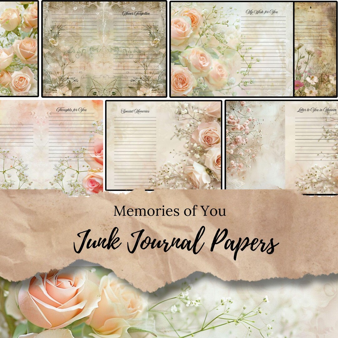 Memorial Junk Journal Pages: Letter to Loved One (printable PDF Kit) - Etsy