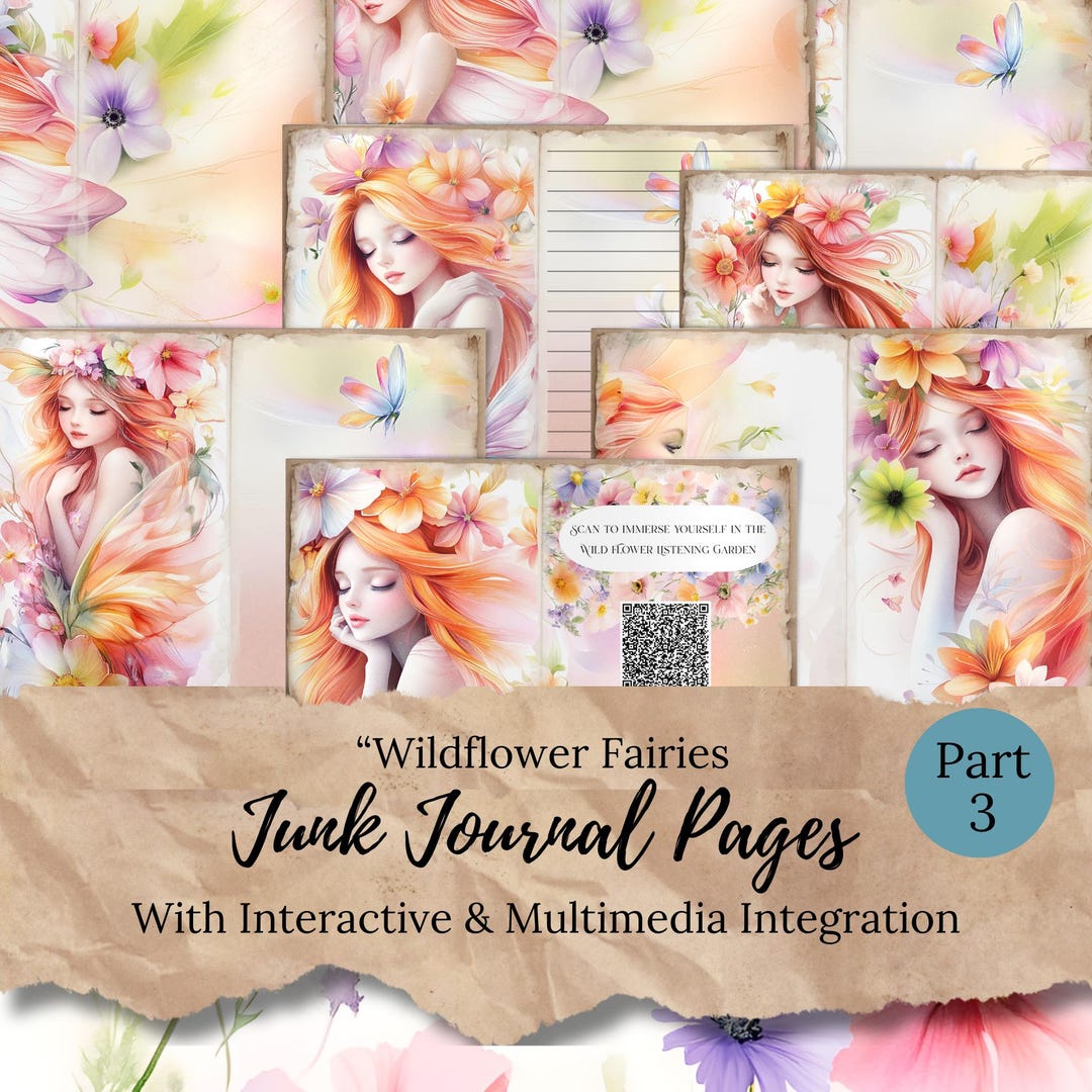 Wildflower Fairies Set Three | Printable Junk Journal Pages + Music ...