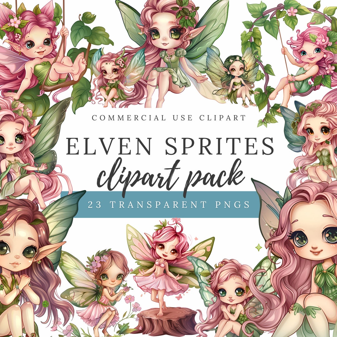 ELVEN SPRITES Clipart Pack: 23 Transparent Images to Enhance Many of ...